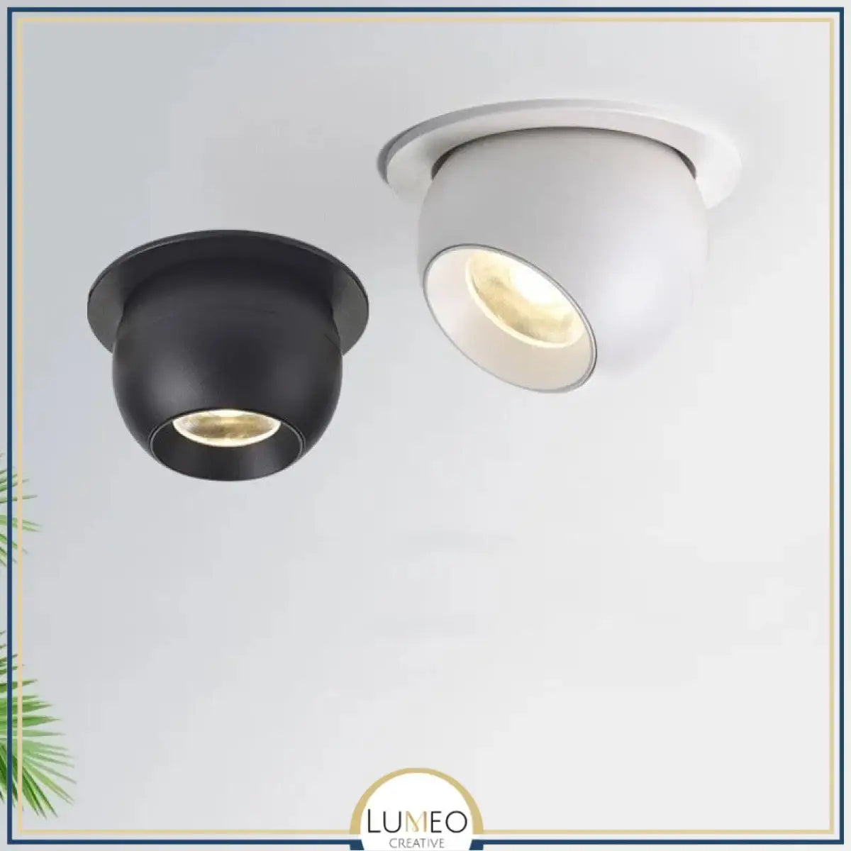 Spot encastré orientable design boule| Finition noire ou blanche ...